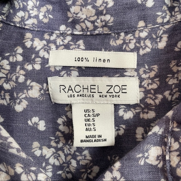 Rachel Zoe | Tops | Rachel Zoe Floral Linen Button Down Shirt | Poshmark